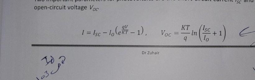Solved open-circuit voltage VOC | Chegg.com