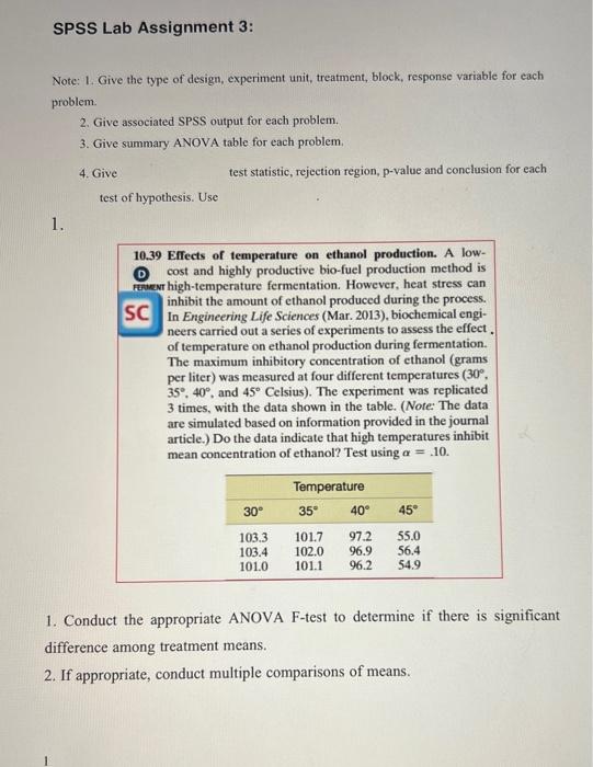 SPSS Lab Assignment 3: Note: 1. Give the type of | Chegg.com