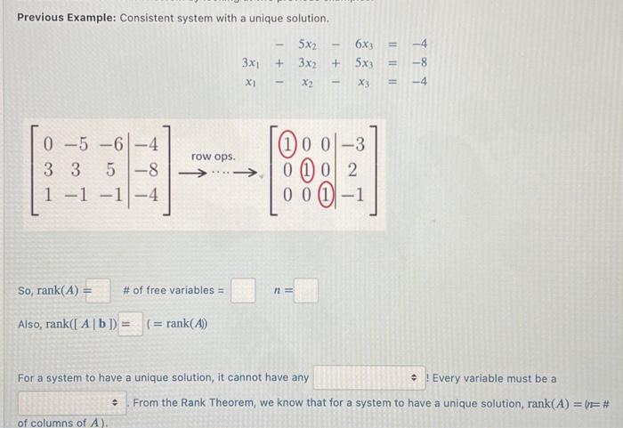 Solved Example: A homogeneous linear system. Recall: A | Chegg.com