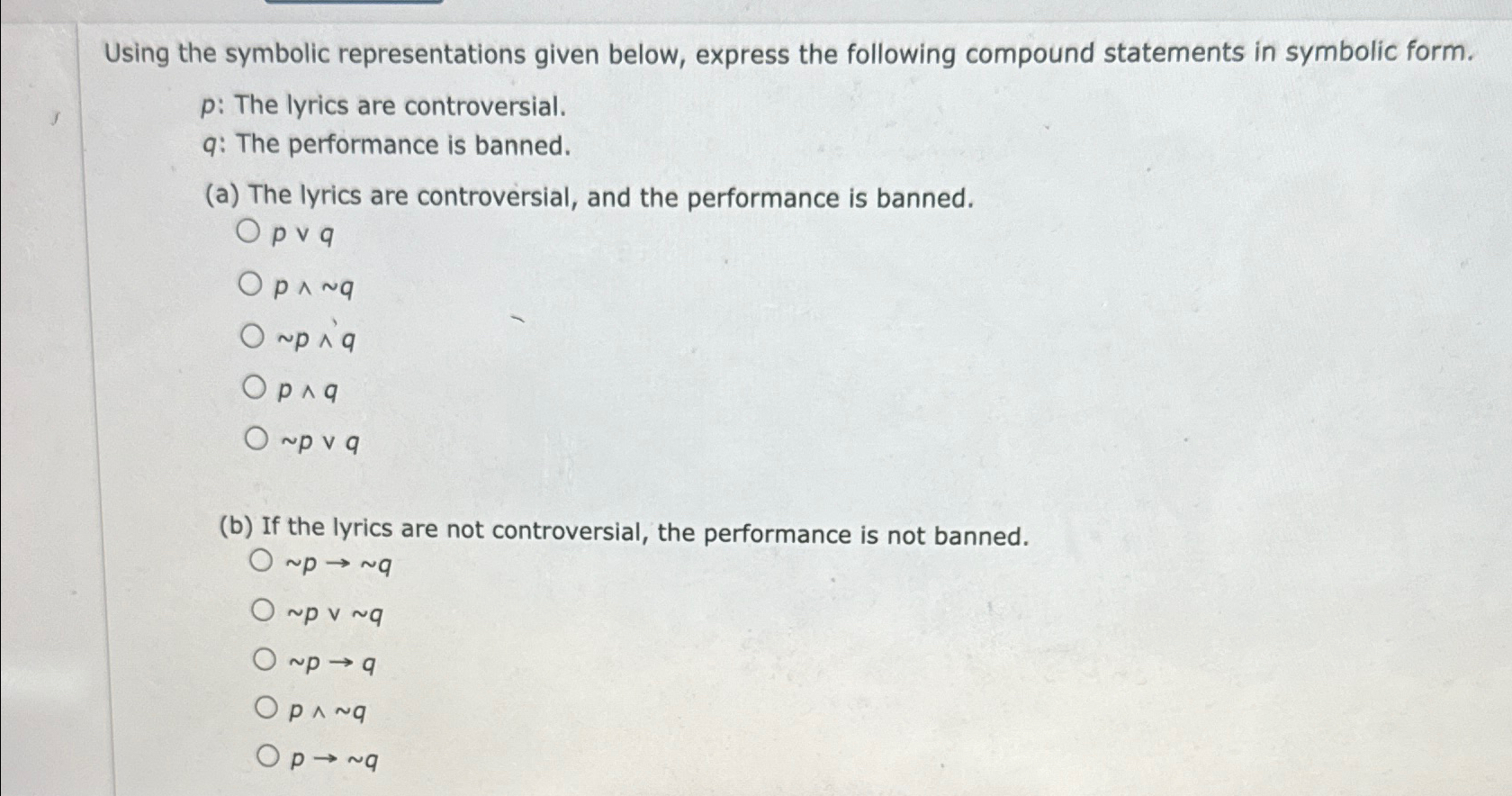 Solved Using the symbolic representations given below, | Chegg.com