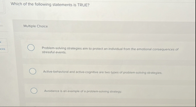 Solved Which of the following statements is TRUE?Multiple | Chegg.com