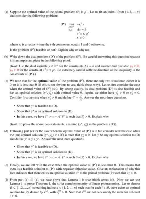 Solved Problem 1 (Strict Complementarity in Linear | Chegg.com