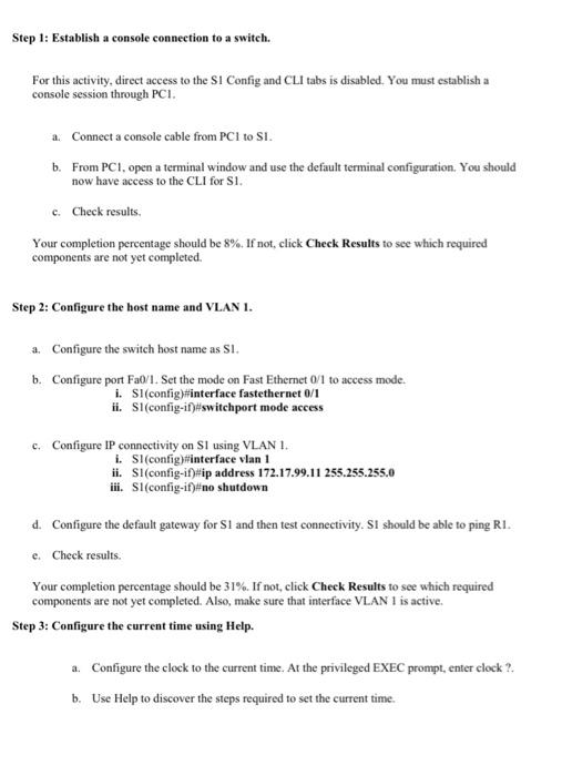 Solved EX Aim: Configuring and Troubleshooting a Switched | Chegg.com