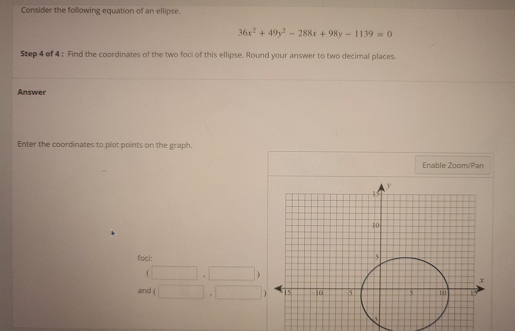 Solved Consider the following equation of an ellipse. 36x2 + | Chegg.com