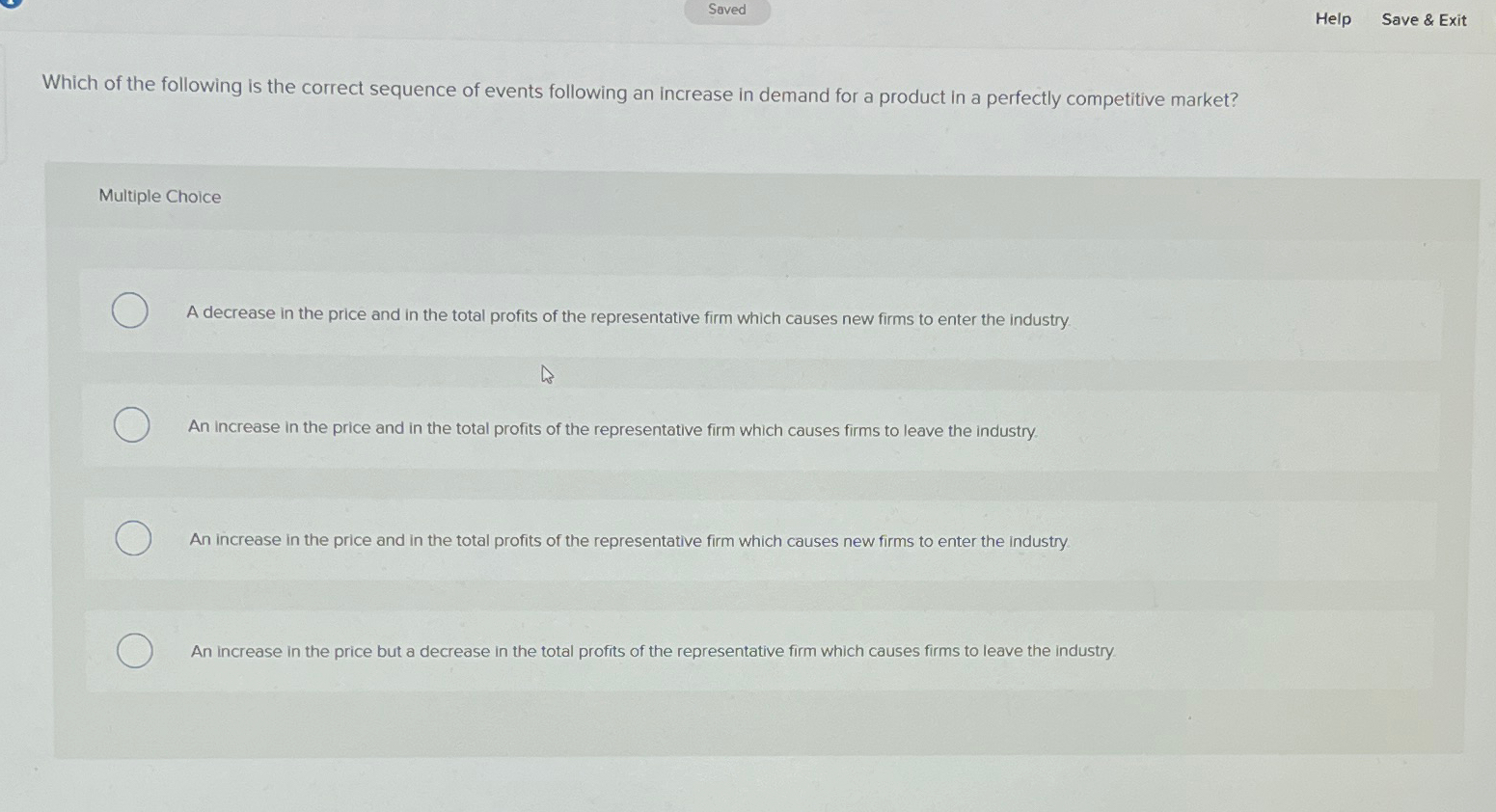 Solved SovedHelpSave & ExitWhich of the following is the | Chegg.com