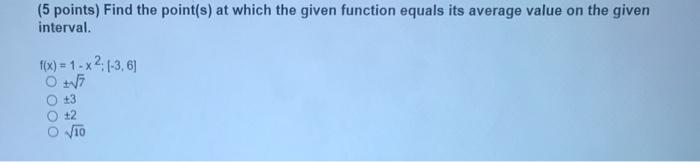 Solved (5 points) Find the point(s) at which the given | Chegg.com