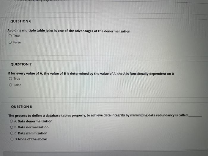 Solved Question 9 A Functional Dependency Is A Relationship