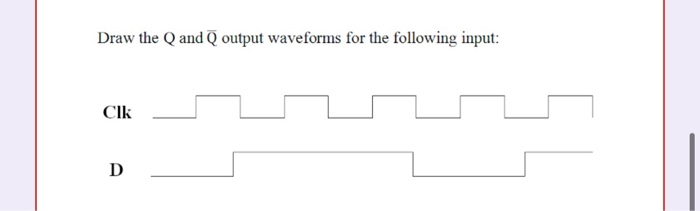 Solved Draw the Q and Q output waveforms for the following | Chegg.com