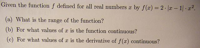 Solved Given the function f defined for all real numbers x | Chegg.com