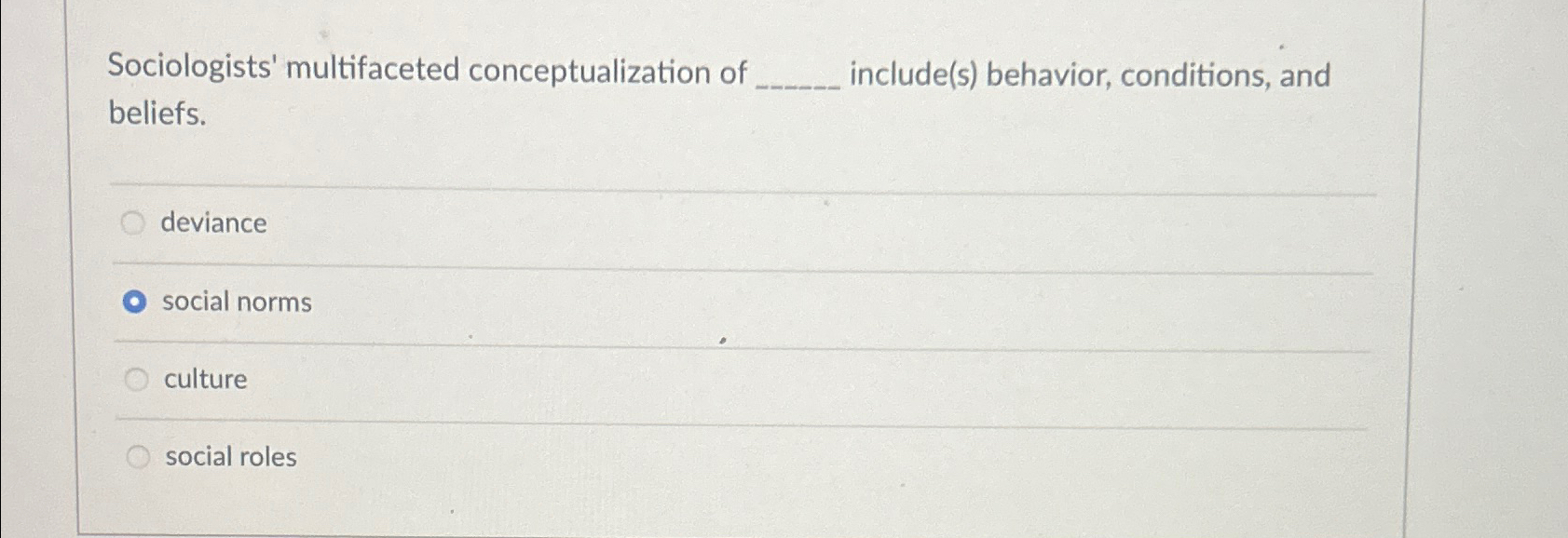 Solved Sociologists' multifaceted conceptualization of | Chegg.com