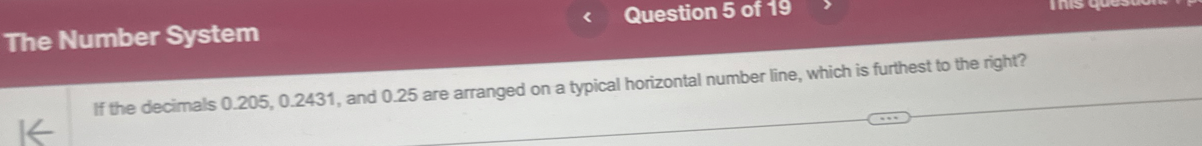 Solved The Number SystemQuestion 5 ﻿of 19If the decimals | Chegg.com