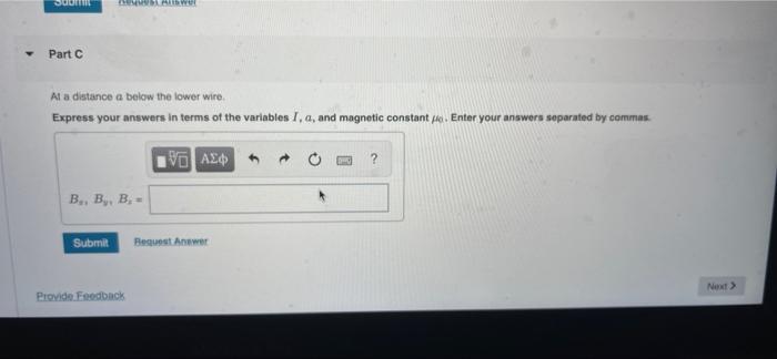 Solved Part A Two long, straight wires, one above the other, | Chegg.com