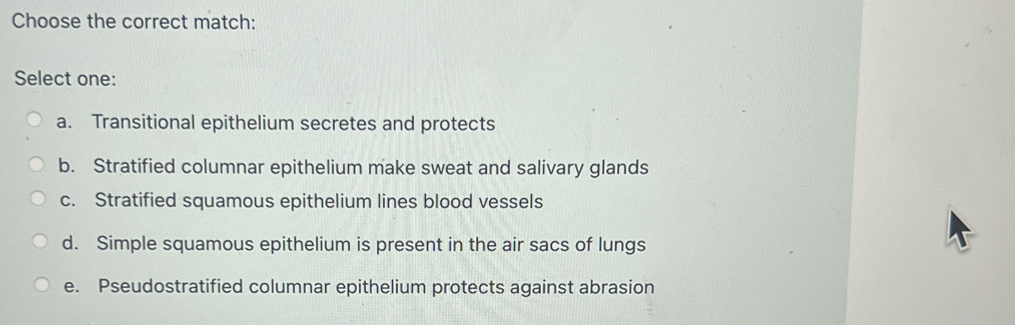 Solved Choose the correct match:Select one:a. ﻿Transitional | Chegg.com