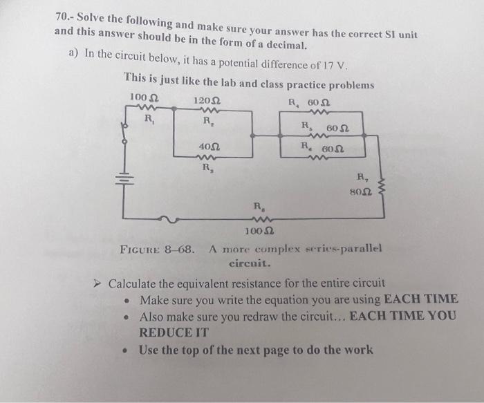 Solved 70.- Solve the following and make sure your answer | Chegg.com