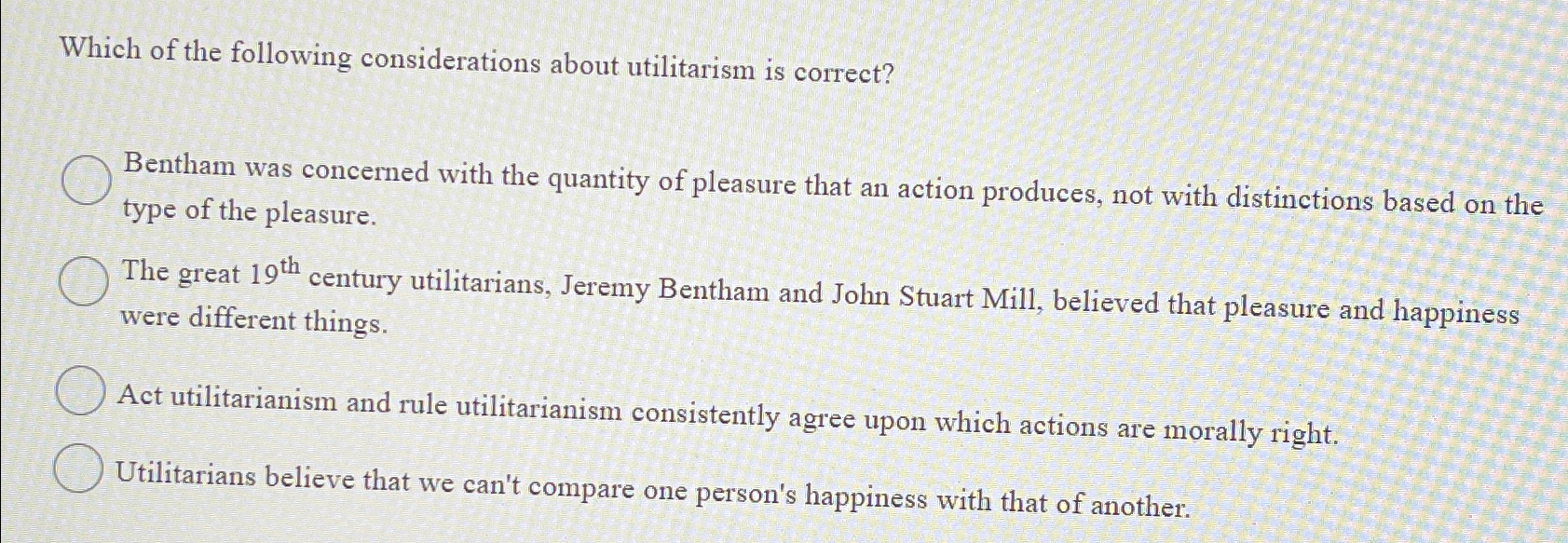 Solved Which of the following considerations about | Chegg.com