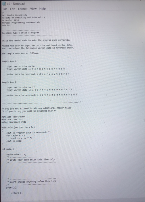 Solved 99 - Notepad File Edit Format View Help Multimedia | Chegg.com
