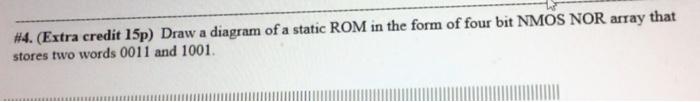 Solved #4. (Extra credit 15p) Draw a diagram of a static ROM | Chegg.com