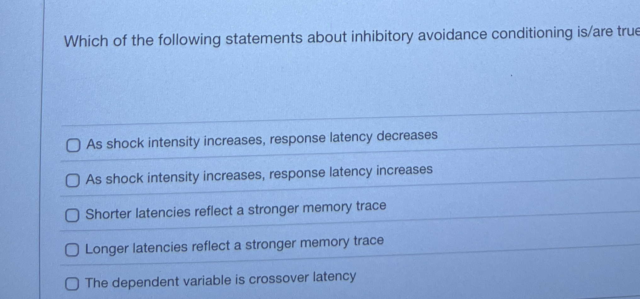 Solved Which of the following statements about inhibitory | Chegg.com