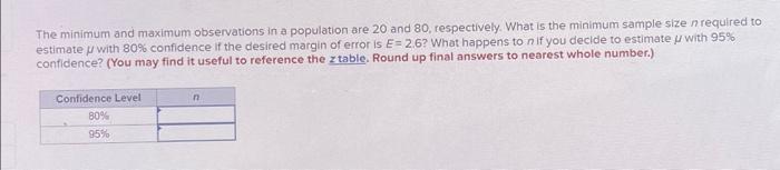 Solved The minimum and maximum observations in a population | Chegg.com