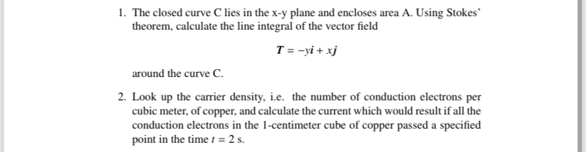 Solved The closed curve C lies in the x-y ﻿plane and | Chegg.com