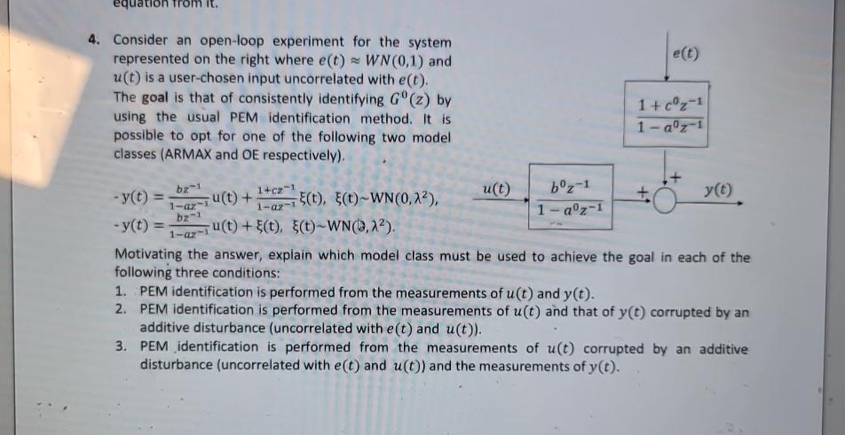 Solved Consider an open-loop experiment for the system | Chegg.com