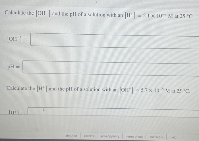 Solved Calculate the (OH) and the pH of a solution with an | Chegg.com