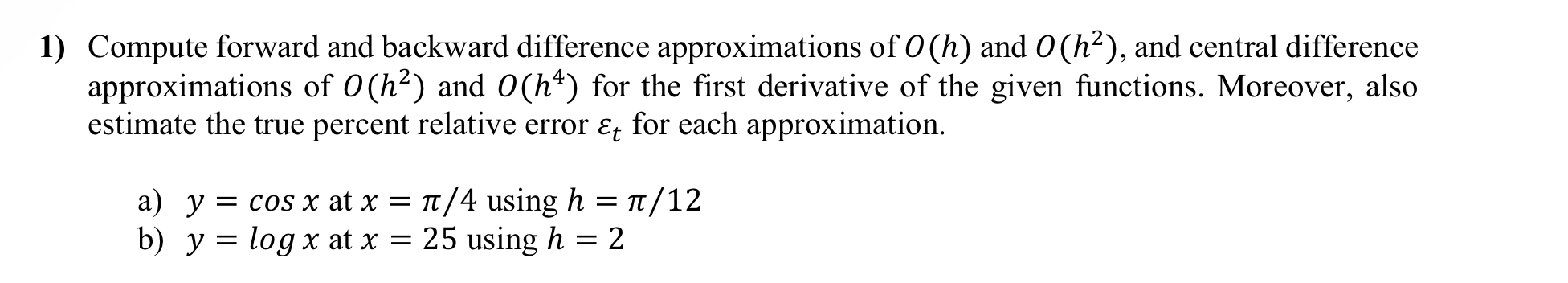 Solved Compute forward and backward difference | Chegg.com