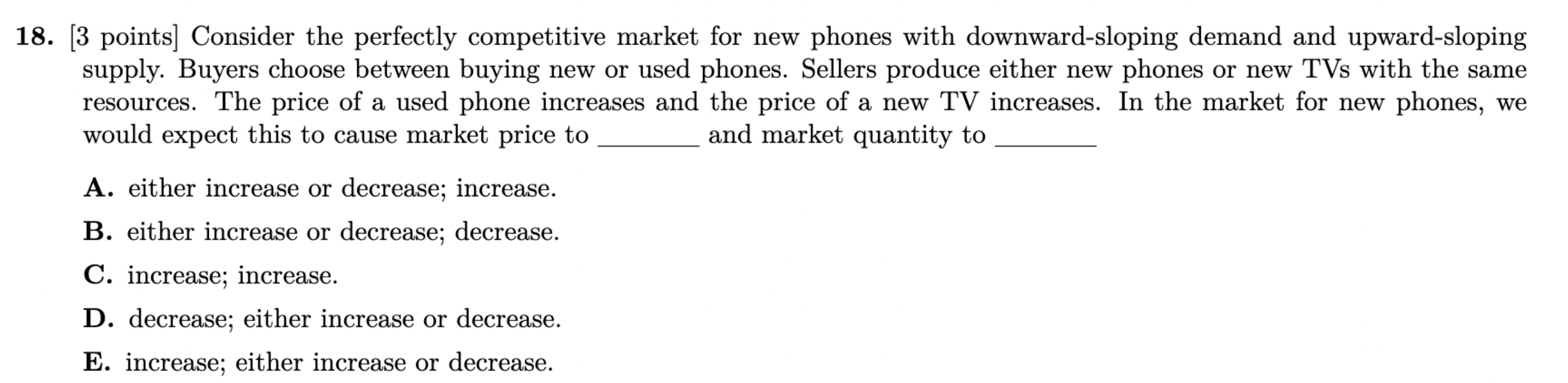 Solved 18. [3 ﻿points] ﻿Consider the perfectly competitive | Chegg.com