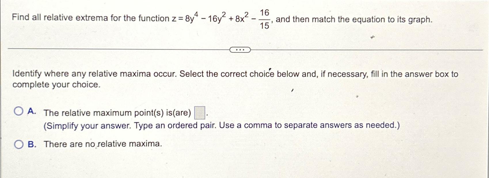 Find all relative extrema for the function | Chegg.com