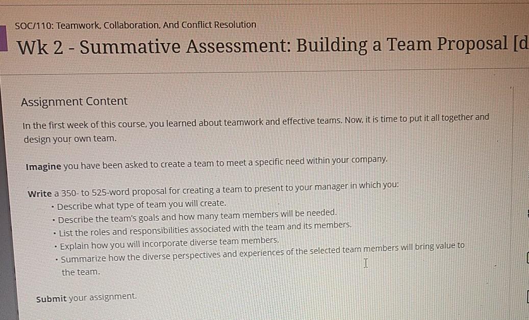 Solved SOC/110: Teamwork. Collaboration. And Conflict | Chegg.com