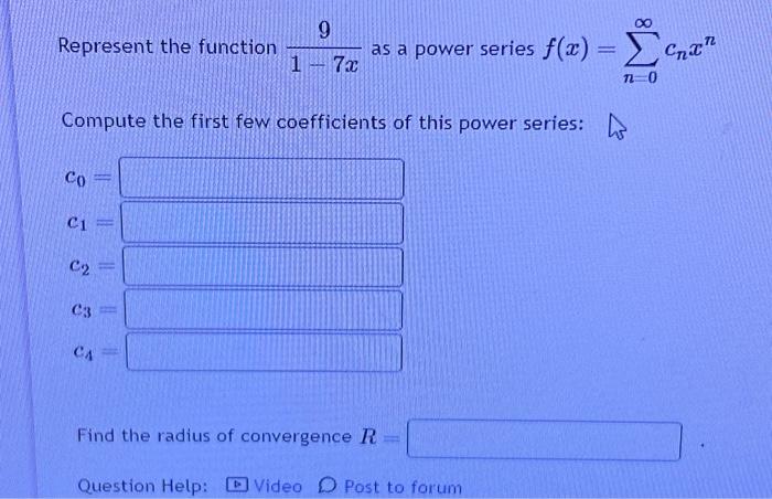 Solved Represent the function Co Compute the first few | Chegg.com