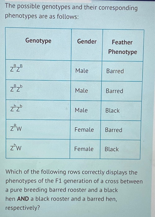 Solved In birds, males have two Z sex chromosomes (ZZ) and | Chegg.com