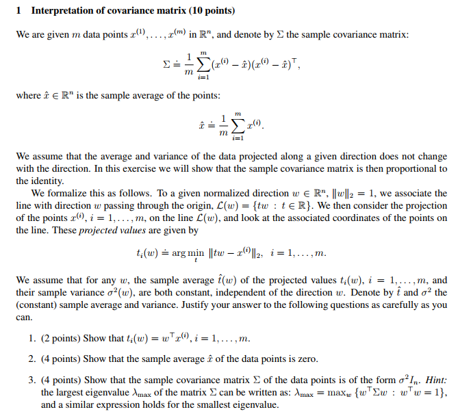 Solved 1 ﻿Interpretation of covariance matrix (10 ﻿points)We | Chegg.com