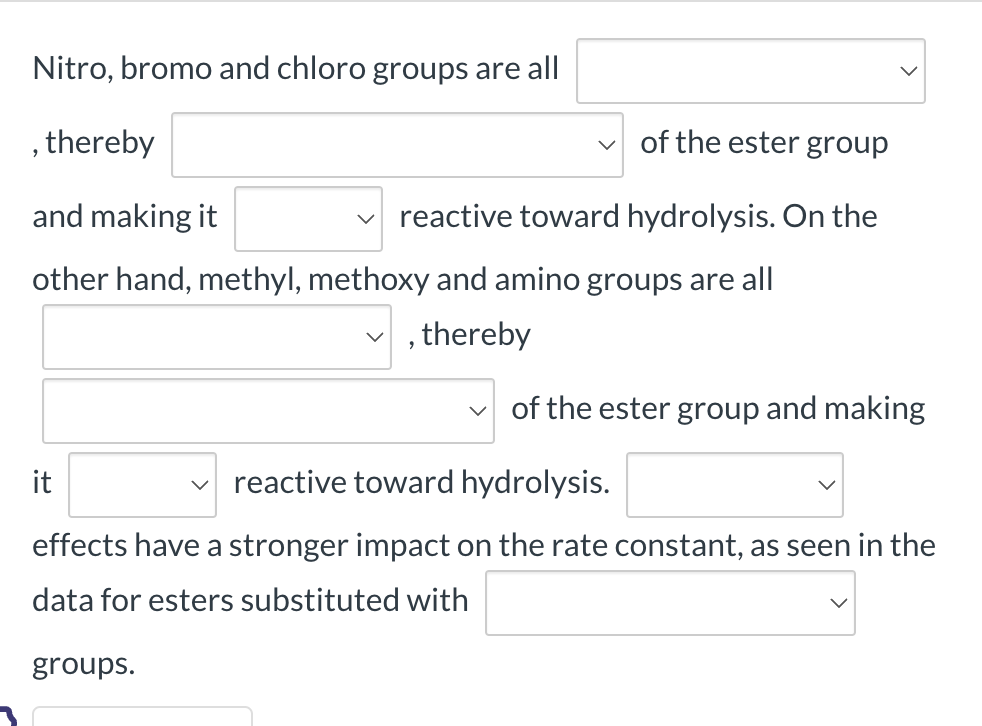Solved Nitro, bromo and chloro groups are all, ﻿therebyJf | Chegg.com