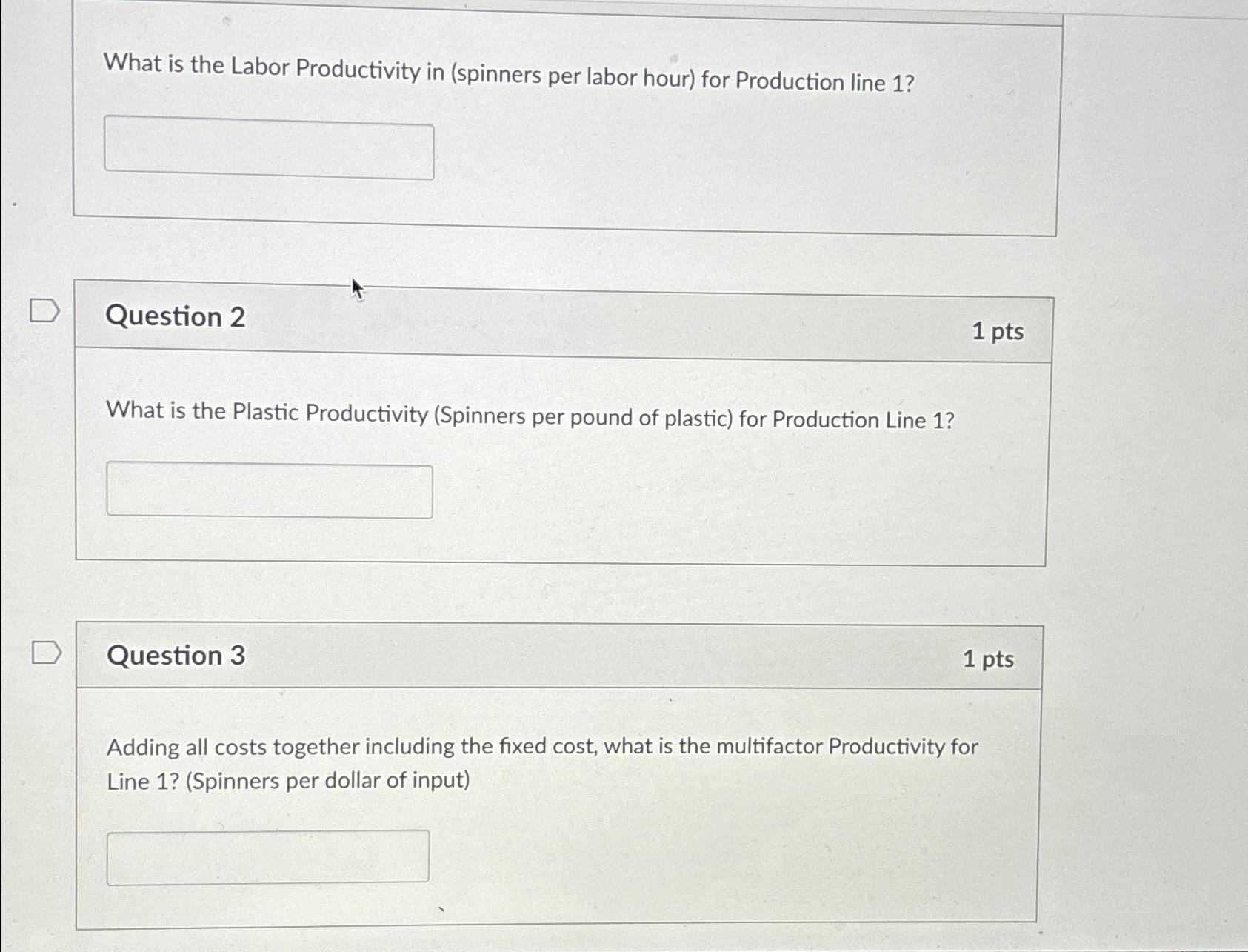 Solved What is the Labor Productivity in (spinners per labor | Chegg.com