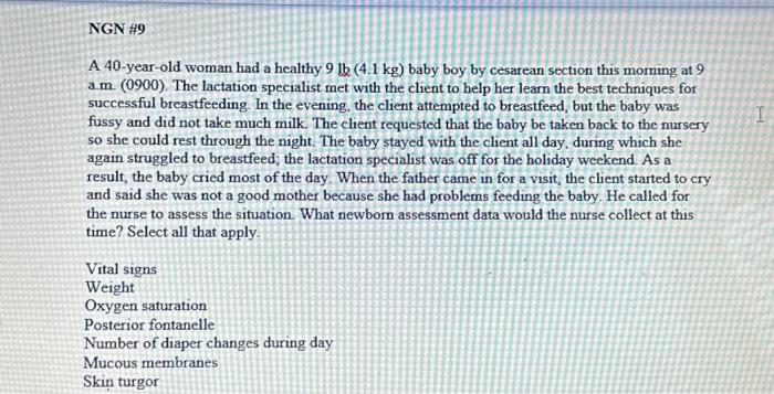 Solved A 40 -year-old woman had a healthy 9lb(4.1 kg) baby | Chegg.com