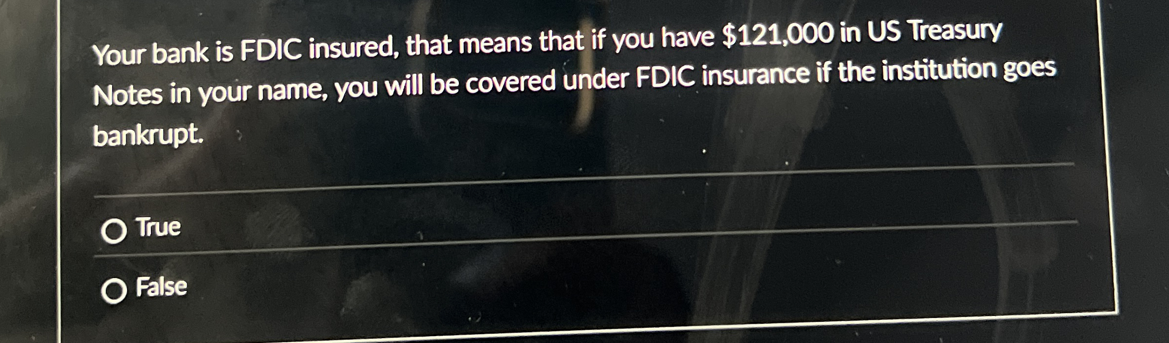 Solved Your bank is FDIC insured, that means that if you | Chegg.com