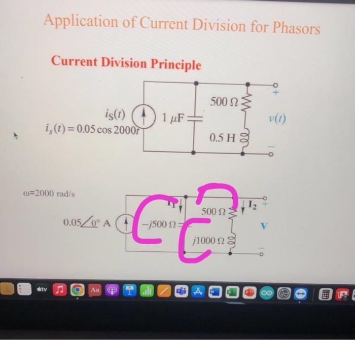 Solved Application of Current Division for Phasors Current | Chegg.com