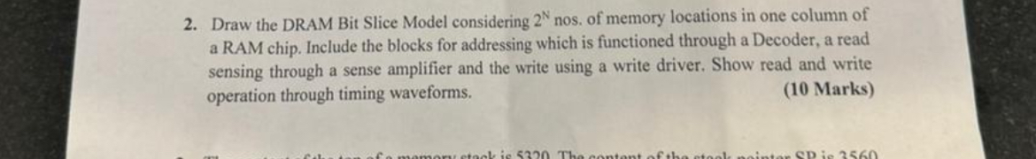 Solved Draw the DRAM Bit Slice Model considering 2N ﻿nos. of | Chegg.com
