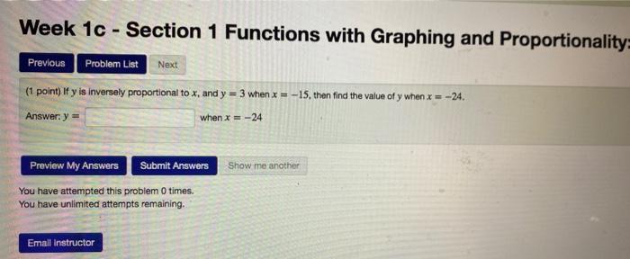 Solved Week 1c - Section 1 Functions with Graphing and | Chegg.com