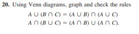 Solved Using Venn diagrams, graph and check the rules (with | Chegg.com