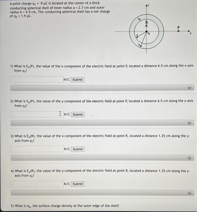 Solved A point charge q1=−9μC is located at the center of a | Chegg.com