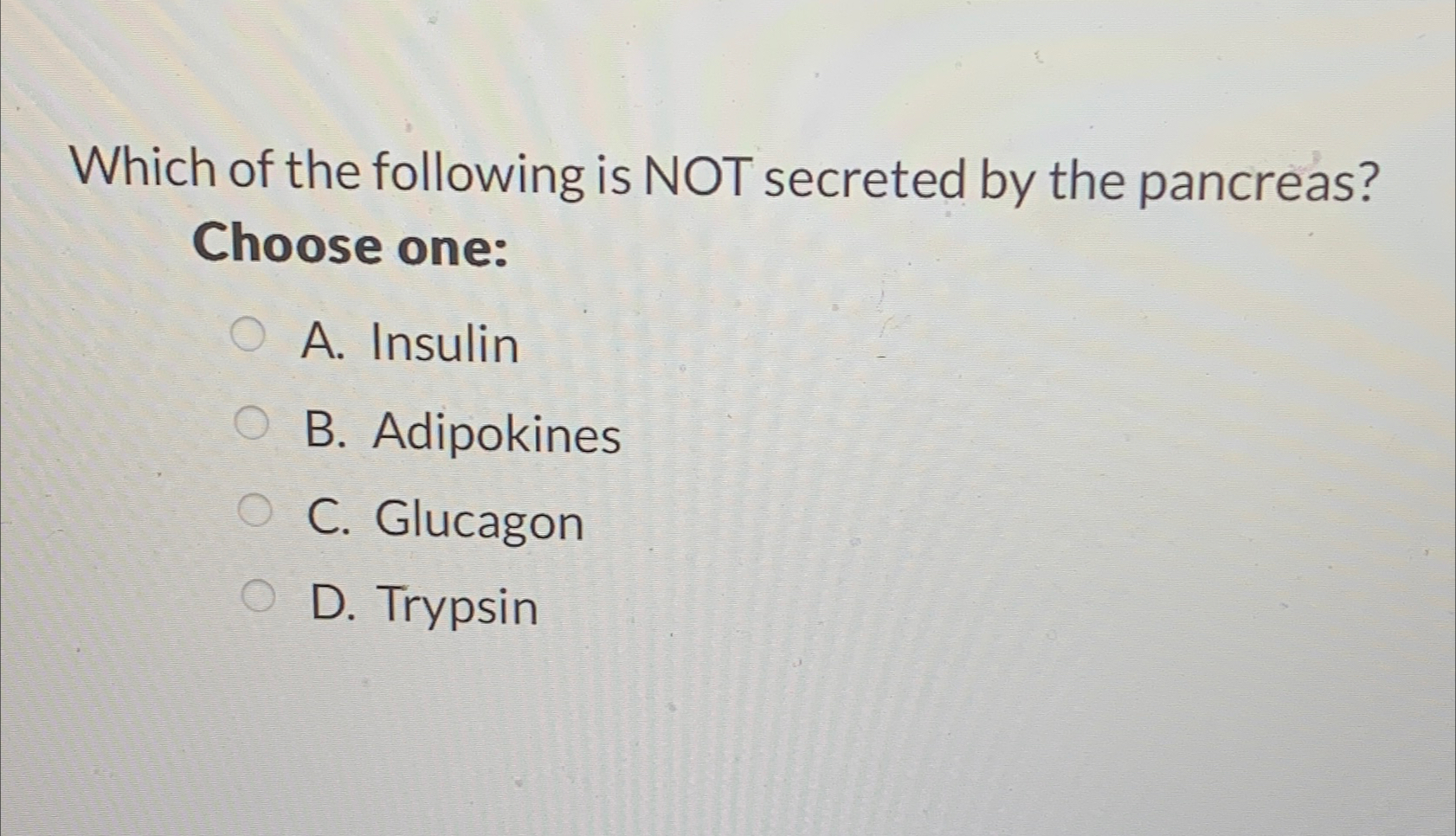 Solved Which of the following is NOT secreted by the | Chegg.com