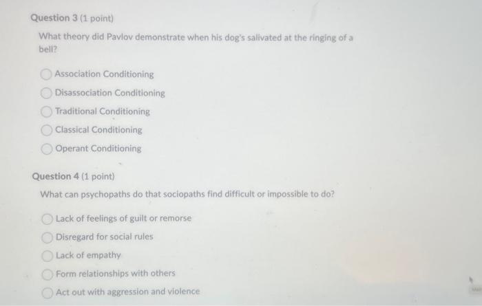 Solved What theory did Pavlov demonstrate when his dog's | Chegg.com