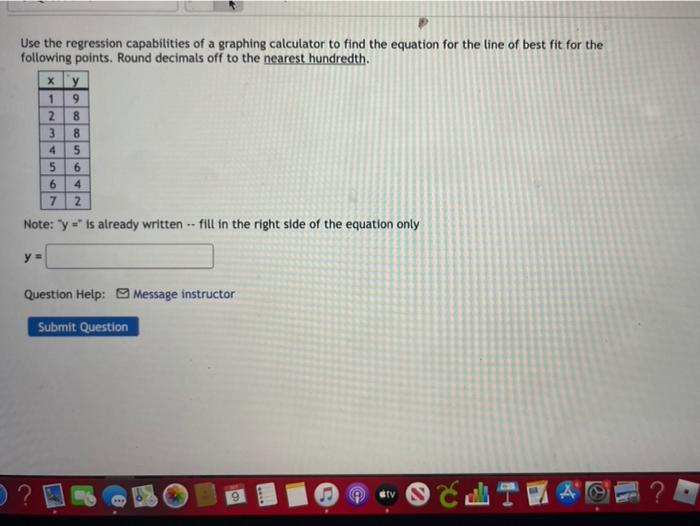 Solved Use the regression capabilities of a graphing | Chegg.com