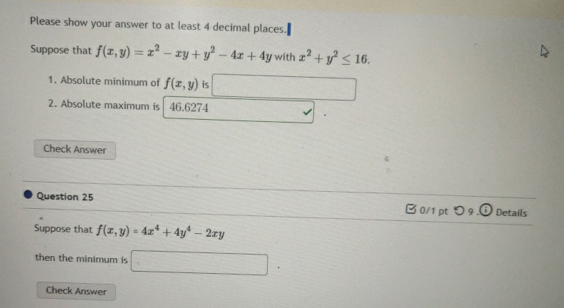 Solved Please show your answer to at least 4 ﻿decimal | Chegg.com