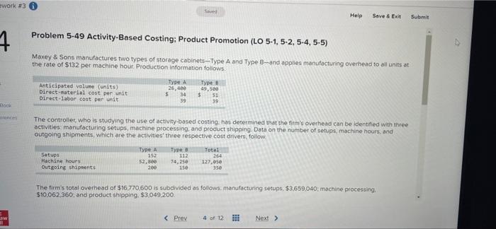 Solved ework #3 Saved Help Save & Exit Submit Problem 5-49 | Chegg.com