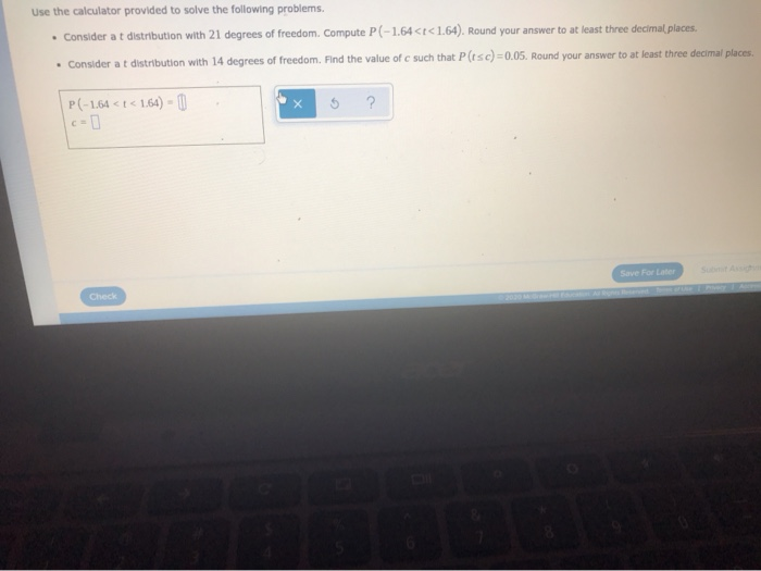 Solved Use the calculator provided to solve the following | Chegg.com