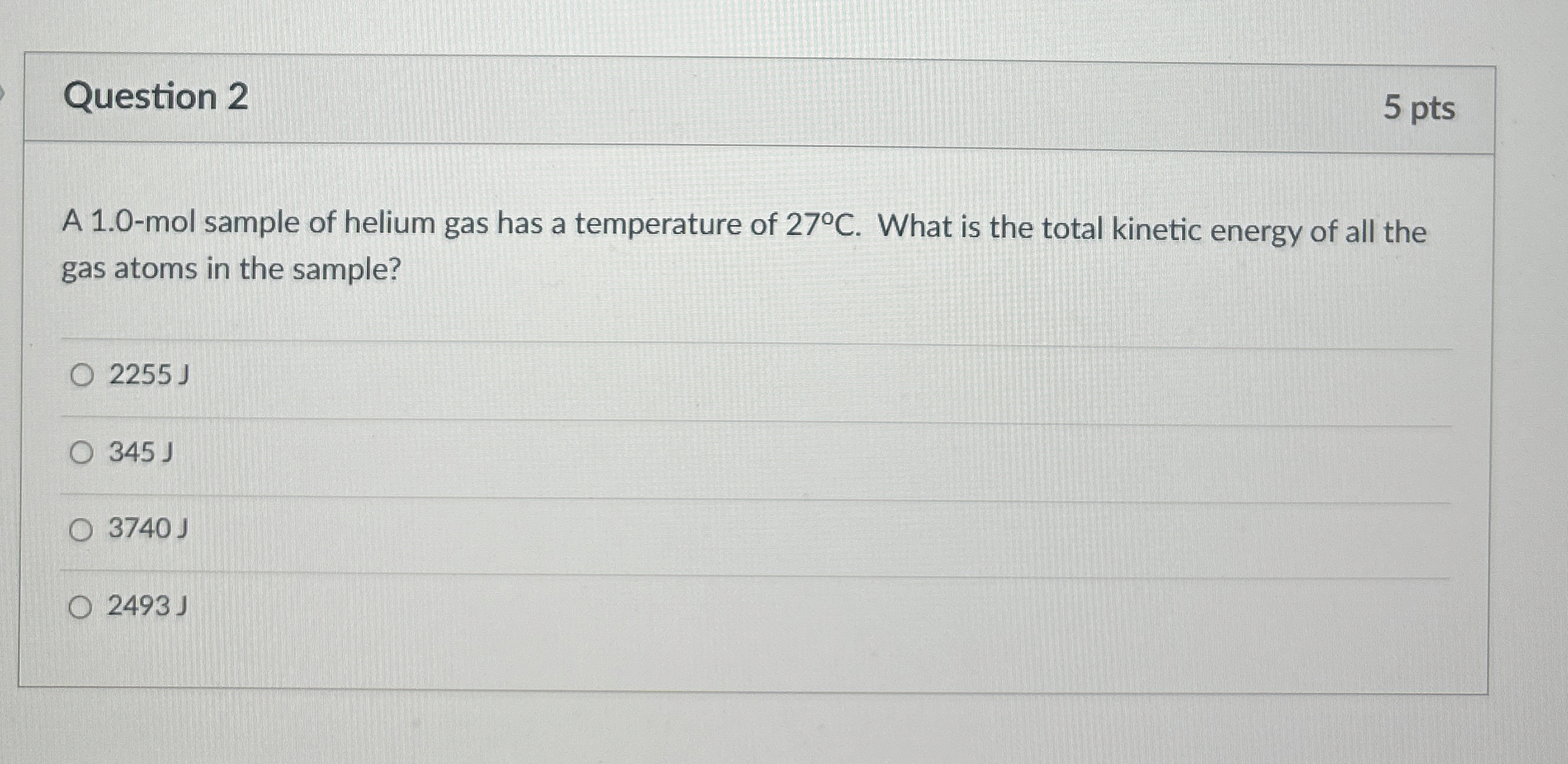 Solved Question 25 ﻿ptsA 1.0-mol sample of helium gas has a | Chegg.com