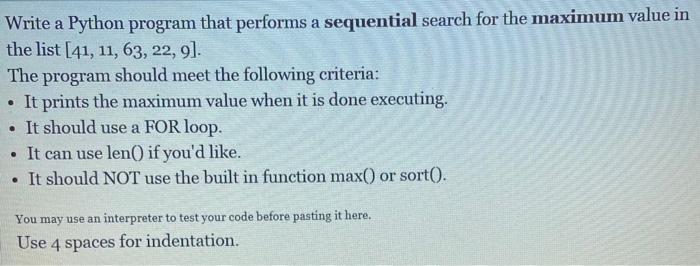 Solved Write a Python program that creates a list of random | Chegg.com